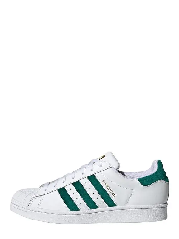 Adidas Superstar Chenille Stripes Low Top Sneakers - White/green