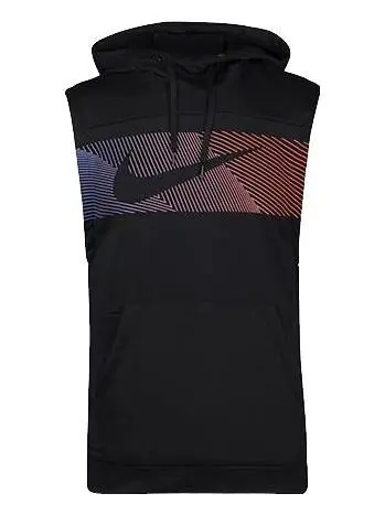 Nike Sleeveless Hooded Vest With Graphic Detail - Black