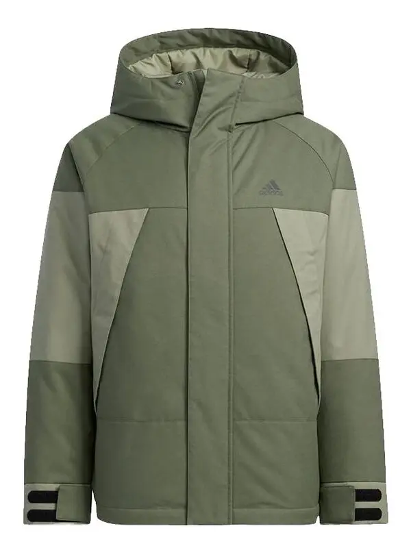 Adidas Down Feather Colorblock Jacket - Army Green