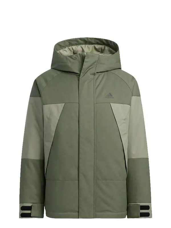 Adidas Down Feather Colorblock Jacket - Army Green