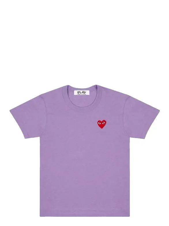 Play Comme Des Garcon Red Heart Logo T-shirt - Purple