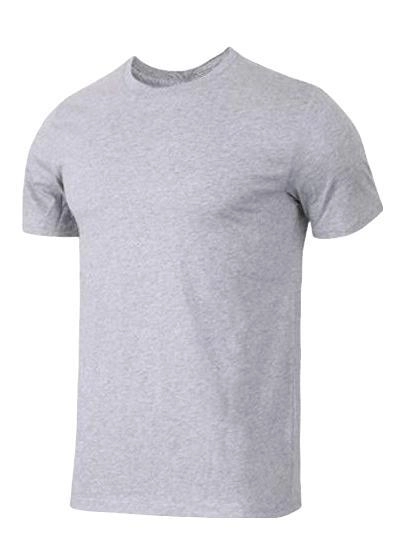 Nike Solid Color Cotton Round Neck Short Sleeve Gray T-shirt - Default Color