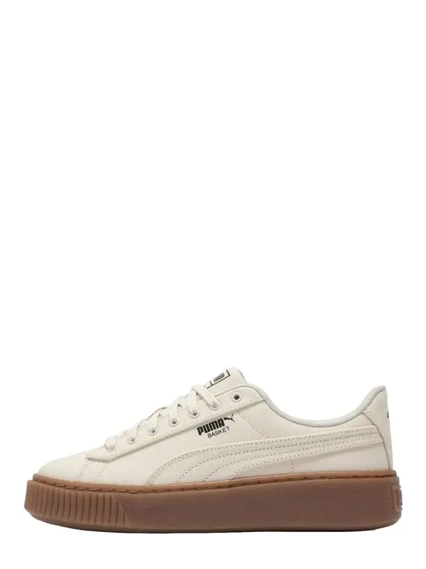 PUMA Basket Platform Canvas Sneakers - Beige