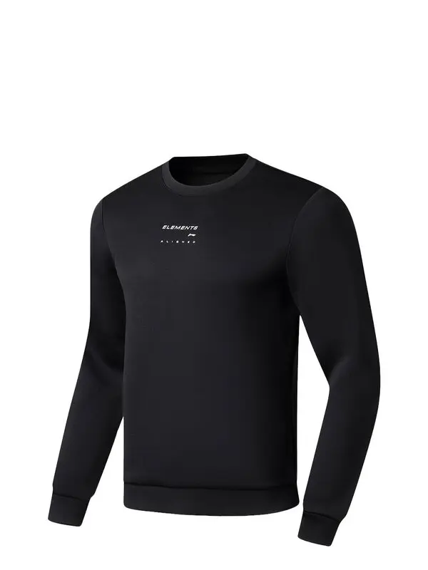 LI-NING Logo Training Long Sleeve Sweatshirt - Black