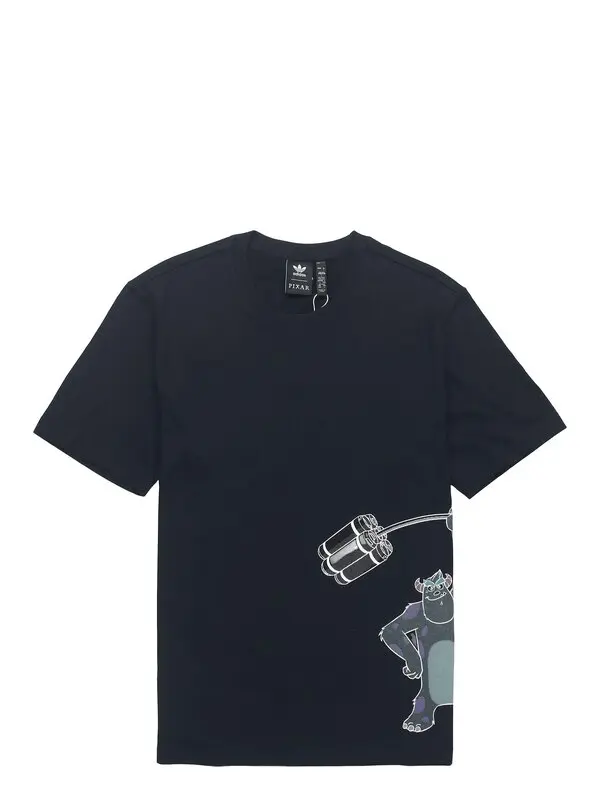 Adidas Originals X Pixar Crossover Logo Printing Round Neck Short Sleeve - Black
