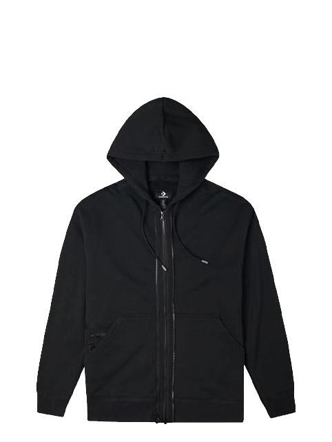 CONVERSE Solid Color Zipper Long Sleeves Hooded Jacket Couple Style - Black
