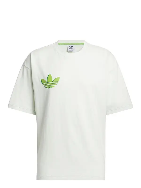 Adidas Originals Casual Graphic T-shirt Asia Sizing 'white Green - White/green