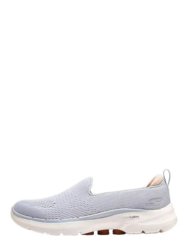 Sketchers Go Walk Slip-in Athletic Shoes - Light Grey/pink
