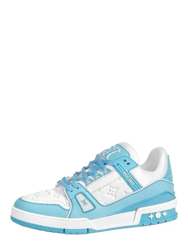 LOUIS VUITTON Trainer High Top Sneakers - White/blue