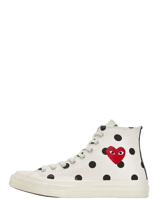 CONVERSE X Comme Des Garçons Play Chuck 70 Hi Polka Dot Sneakers - White