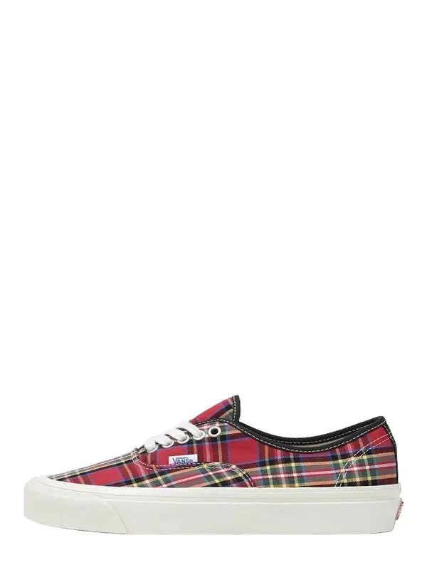 VANS Authentic 44 Dx "red Brown Blue" Plaid Low Top Sneakers - Red/brown/blue