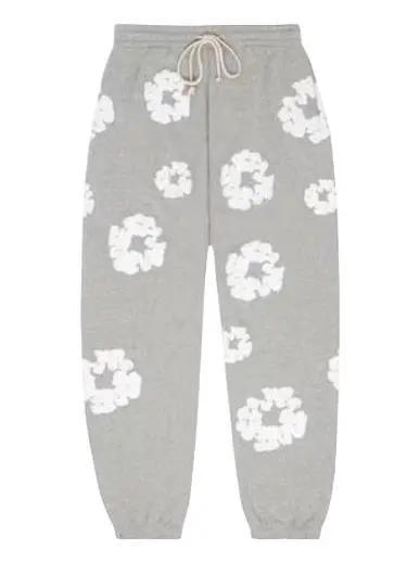 DENIM TEARS Cotton Wreath Sweatpants 'grey White - Grey/white