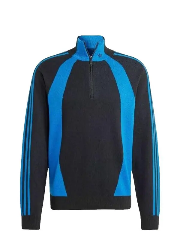 Adidas Quarter-zip Jumper - Blue/black