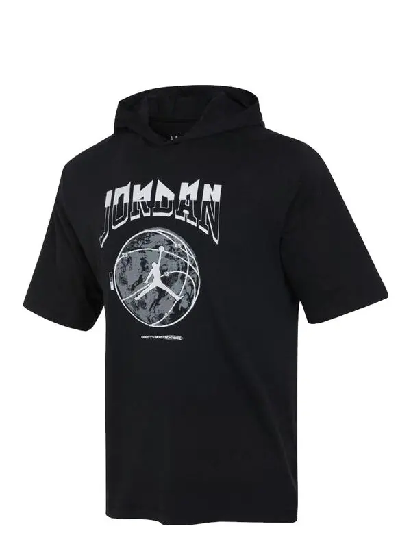 JORDAN Sportswear Hoody Crew T-shirt 'black - Black/multi-color