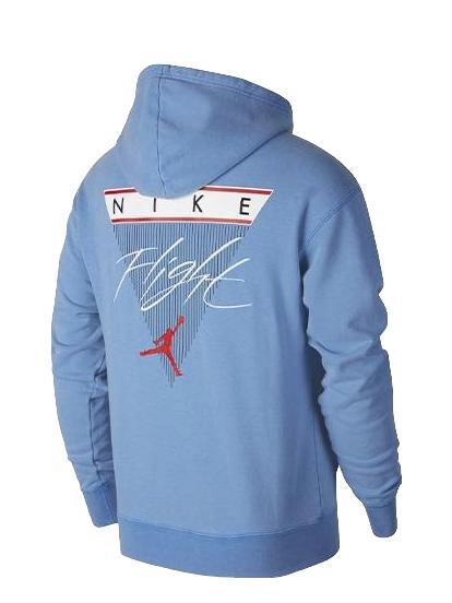 JORDAN Flight Logo Print Hoodie - Blue