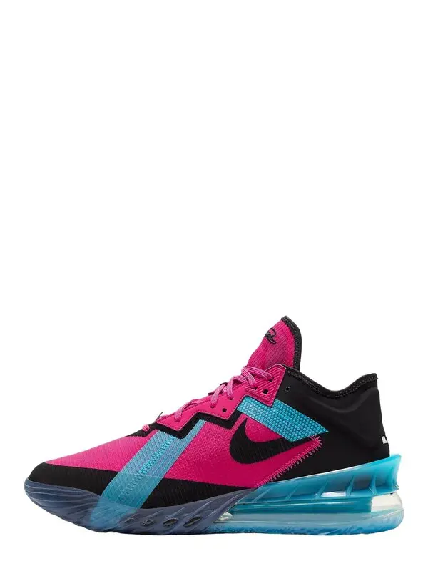 Nike Lebron 18 Low Ep "neon Nights" Sneakers - Fireberry/black/lt Blue Fury