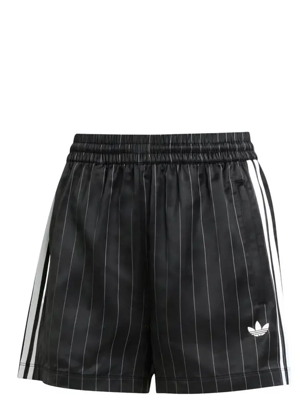 Adidas Pinstripe Satin Shorts - Black