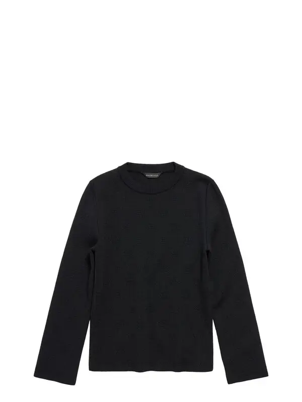 Balenciaga Bb Allover Cropped Sweater - Black