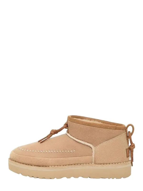UGG Ultra Mini Crafted Regenerate Ankle Boots - Sand