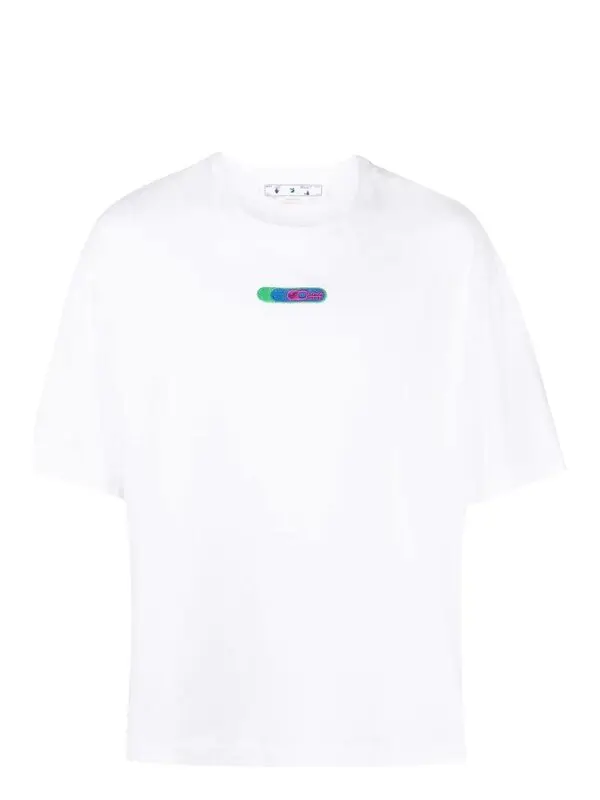 Off-White Back Logo Printing" Short Sleeve T-shirt - Multi-color