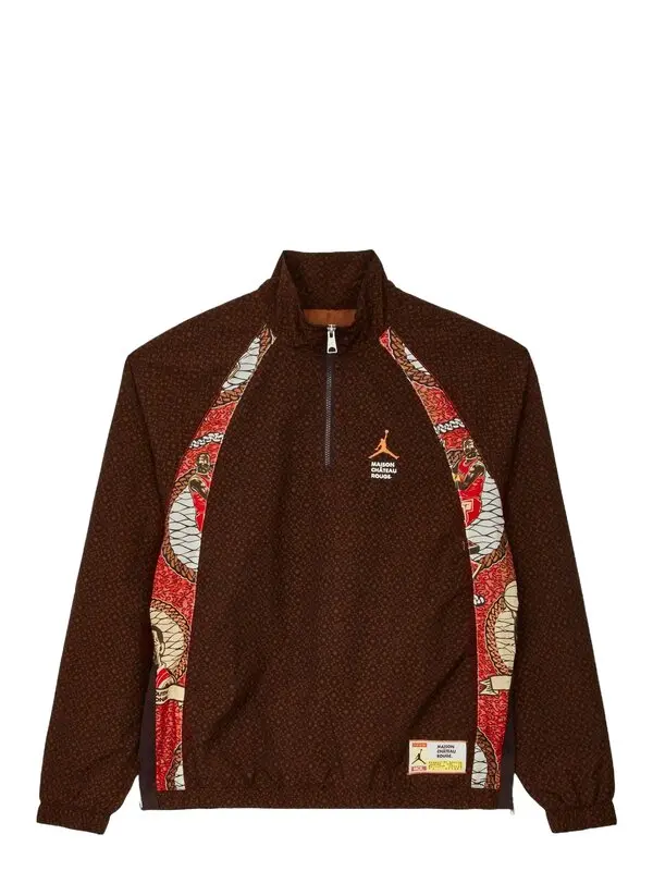 JORDAN X Maison Chateau Rouge Crossover Printing Splicing Half Zipper Stand Collar Jacket - Default Color