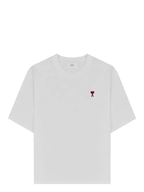 AMI Paris Small Heart Logo Boxy Fit T-shirt - White