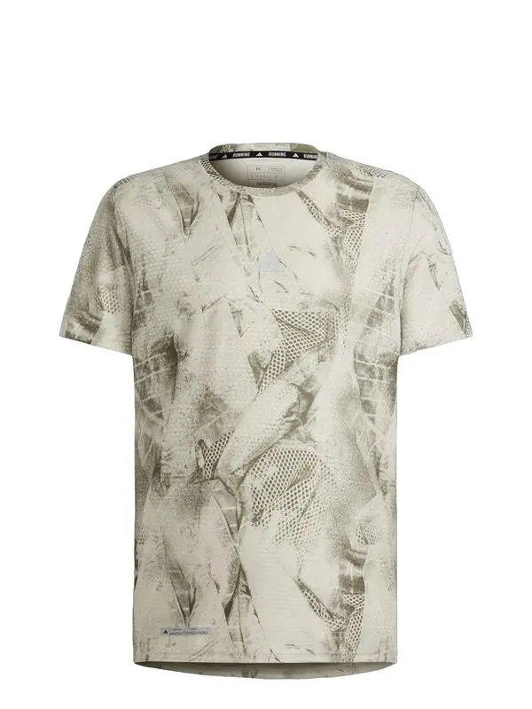 Adidas Allover Print T-shirt - Putty Grey/olive Strata