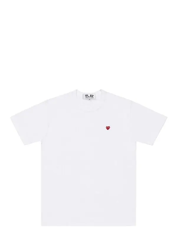 Play Comme Des Garcon Basic T-shirt Mini Red Emblem - White