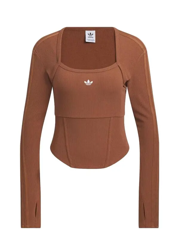 Adidas Originals Corset Long Sleeve Shirt - Brown