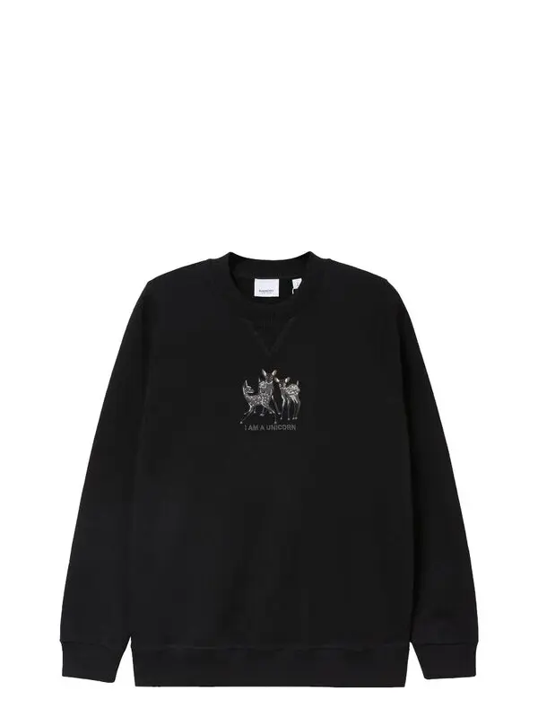 Burberry Embroidered Cotton Sweatshirt - Black