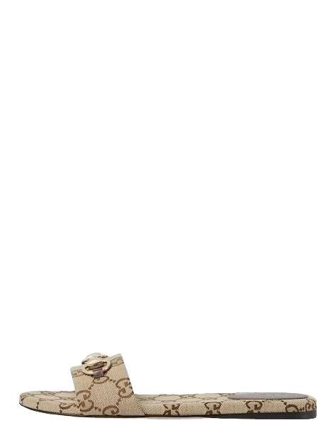 Gucci Horsebit Slide Sandals - Beige/brown