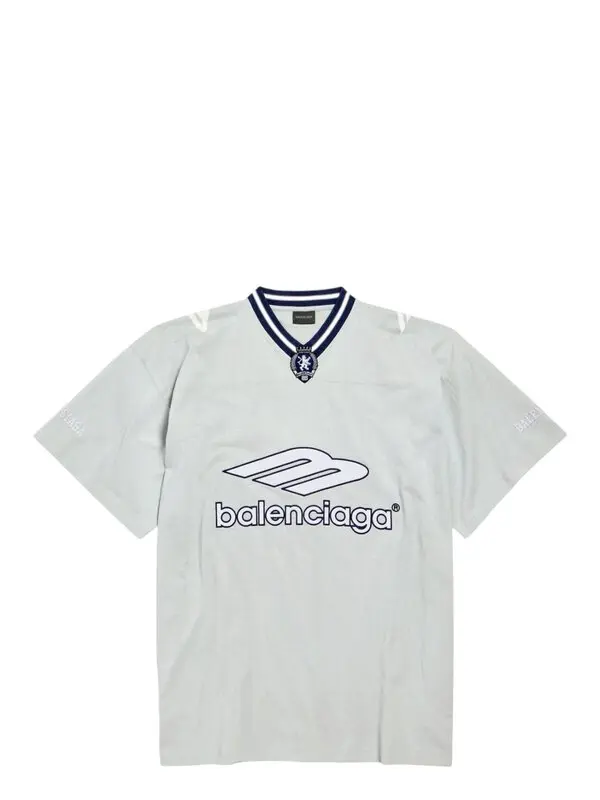 Balenciaga 3b Football V-neck T-shirt Oversized - New Grey