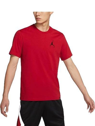 JORDAN Air Jumpman Logo Embroidered Knit Sports Short Sleeve - Red