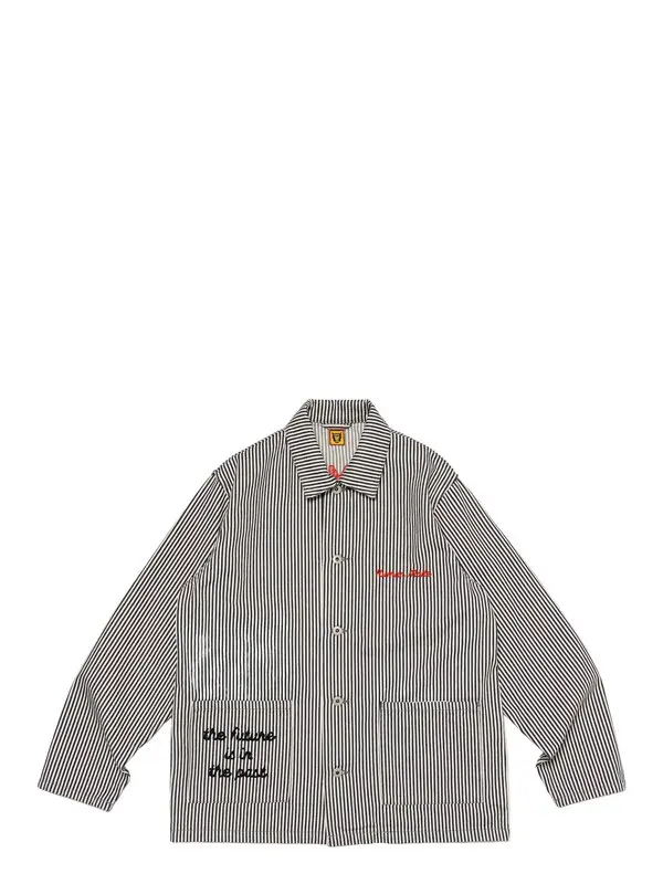 HUMAN MADE Indigo Striped Coverall Jacket - Grey