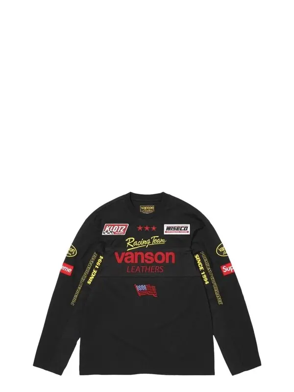 Supreme X Vanson Leathers Racing Team Long Sleeve T-shirt - Black