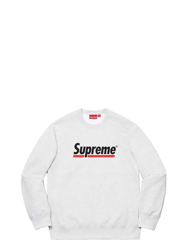 Supreme Underline Logo Crewneck Pullover - Light Grey