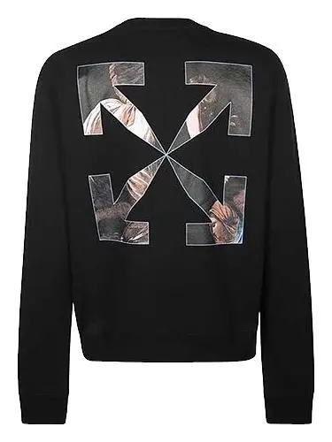 Off-White Fw20 Caravaggio Angel Printed Sweatshirt - Black