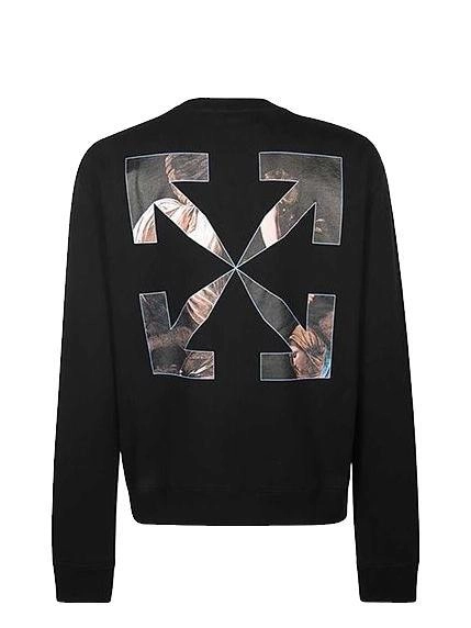 Off-White Fw20 Caravaggio Angel Printed Sweatshirt - Black
