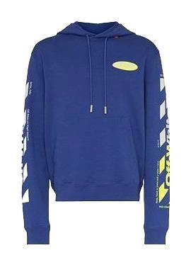 Off-White Spilt Logo Slim Hoody - Blue