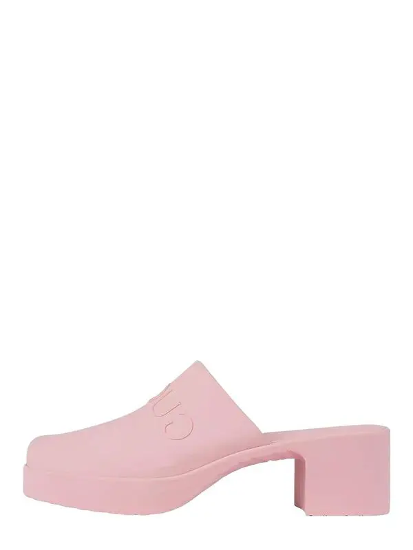 Gucci Logo Rubber Mule - Pink