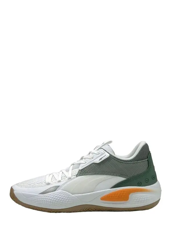 PUMA Court Rider "pop" Low Top Athletic Sneakers - White/grey
