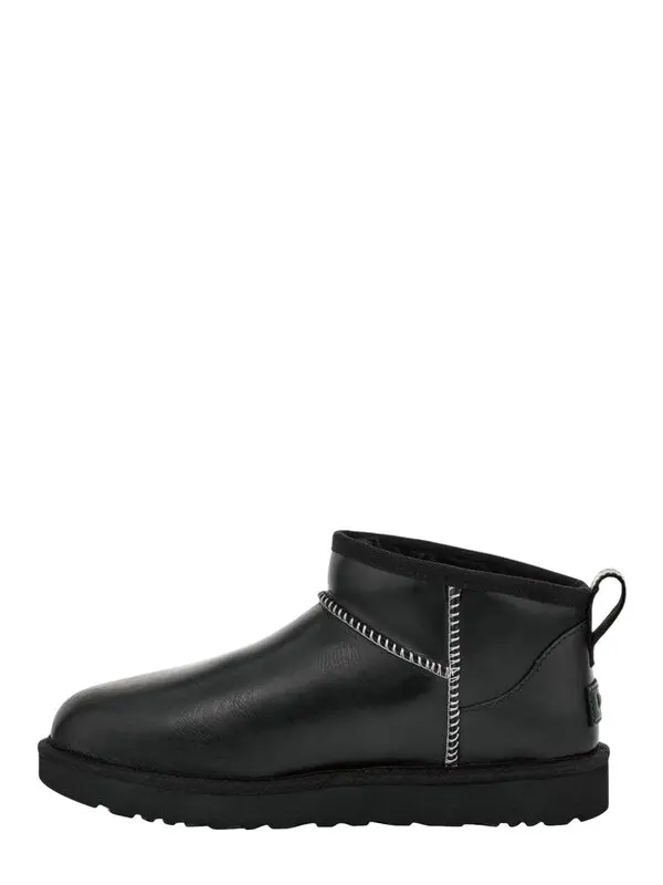 UGG Classic Ultra Mini Leather Regen Boots - Black