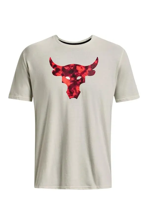Under Armour Project Rock Brahma Bull Short Sleeve T-shirt 'beige Black - Ivory/black
