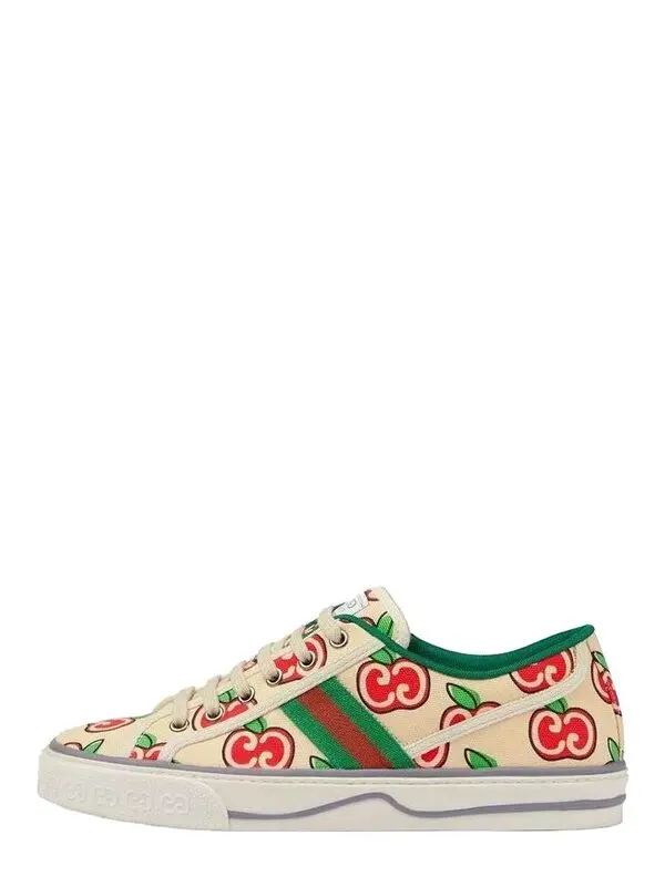 Gucci Tennis 1977 Gg Apple Print Sneakers - White