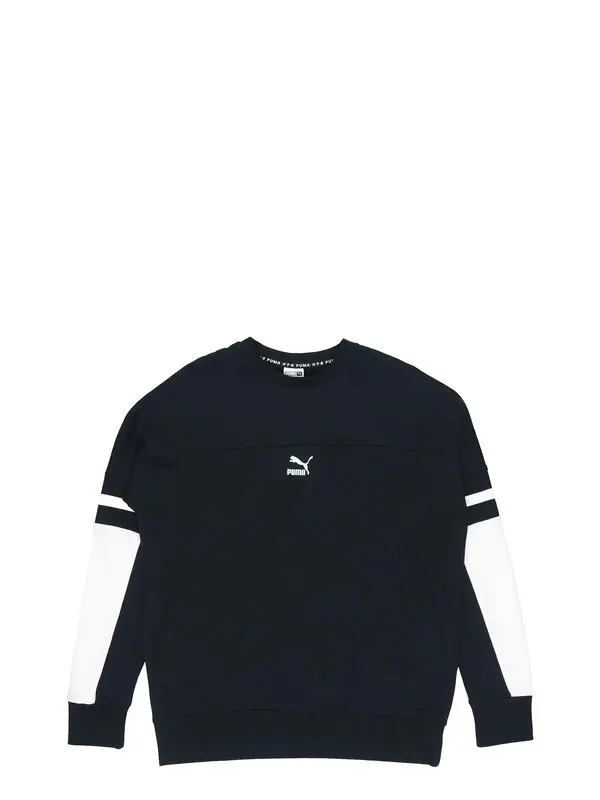 PUMA Round Neck Long Sleeve Casual Sports Sweatshirt - Black
