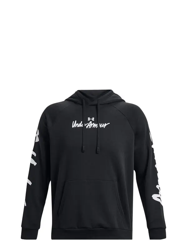 Under Armour Rival Fleece Graphic Hoodie - Black/white