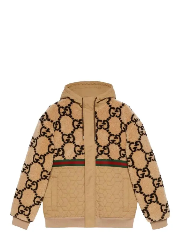 Gucci Gg Jacquard Teddy Jacket - Beige/ebony