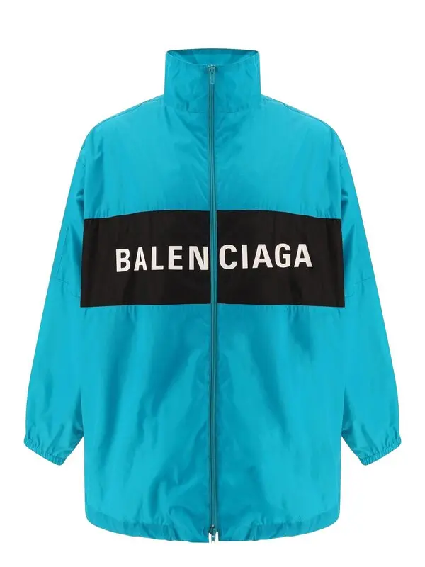 Balenciaga Logo Zip-up Jacket - Teal