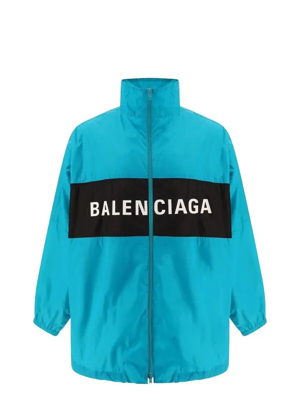 Balenciaga Logo Zip-up Jacket - Teal