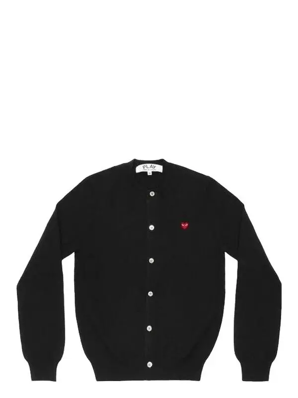 Play Comme Des Garcon Cardigan With Appliqué Heart - Black